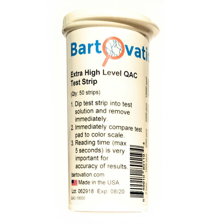 Quaternary Ammonia Test Strips: Measure Up to 10,000 ppm