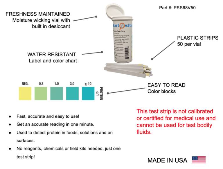 Residual Protein Food Test Strips, 0-10 g/L
