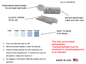 Phosphorus and Phosphate Detection Test Strips, 0-100 ppm
