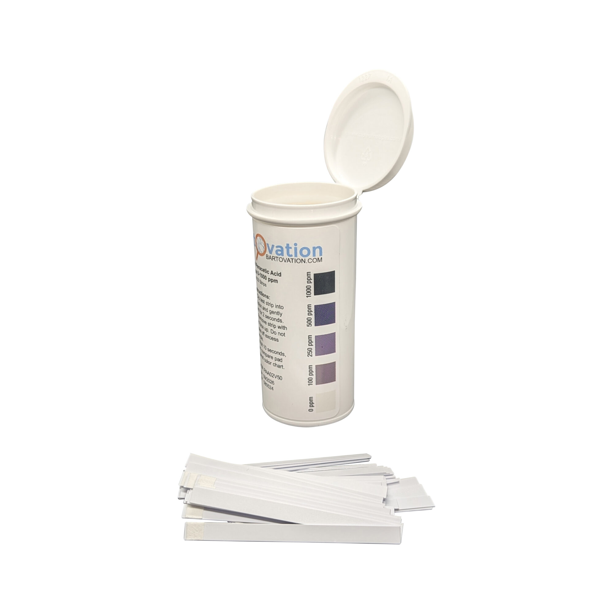 Peracetic Acid (PAA) Test Strips, High Level, 0-1000 ppm