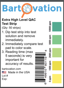 Quaternary Ammonia Test Strips: Measure Up to 10,000 ppm