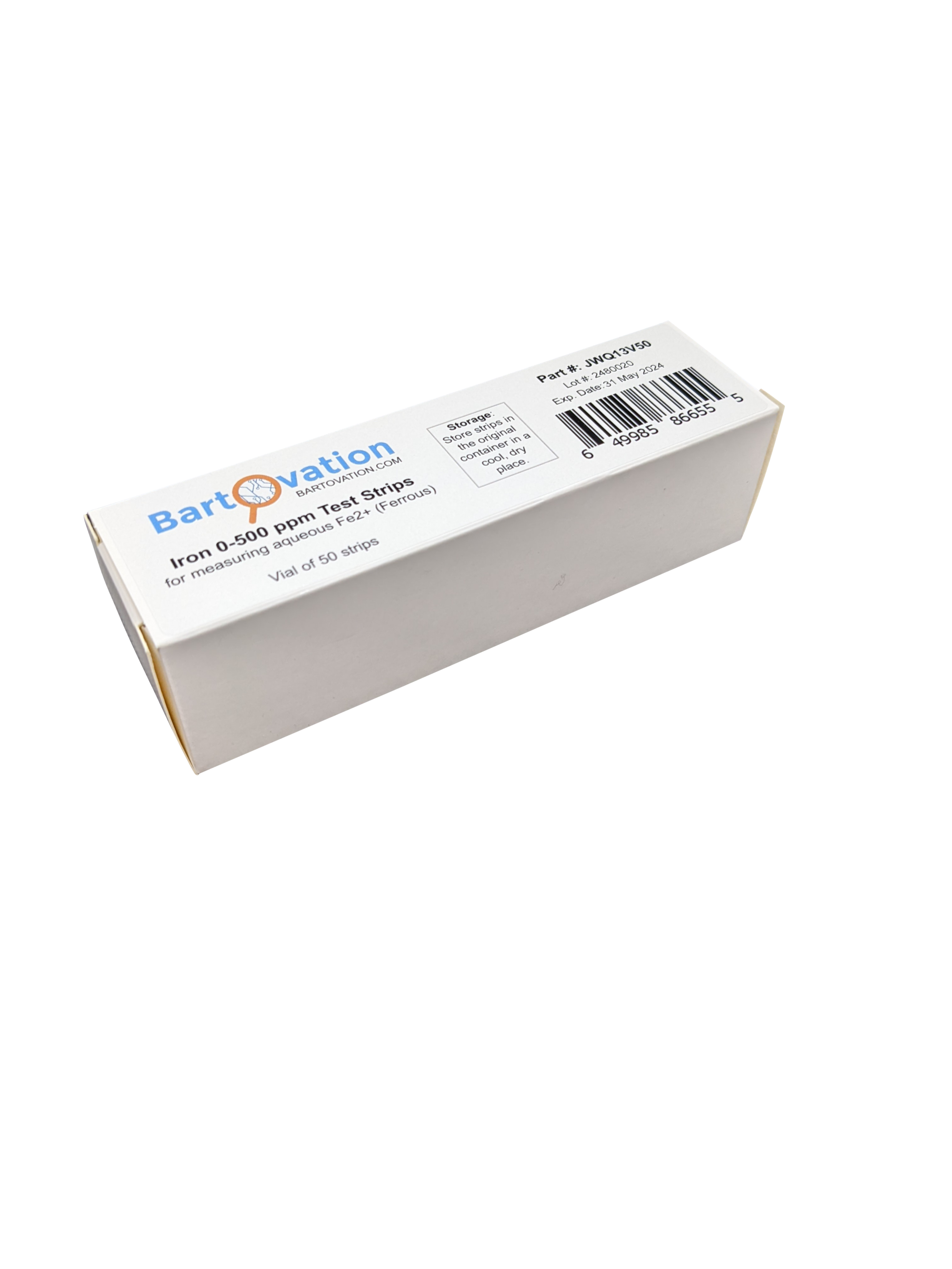 Iron Test Strips (0-500 PPM) for Measuring Aqueous Fe2+ Levels