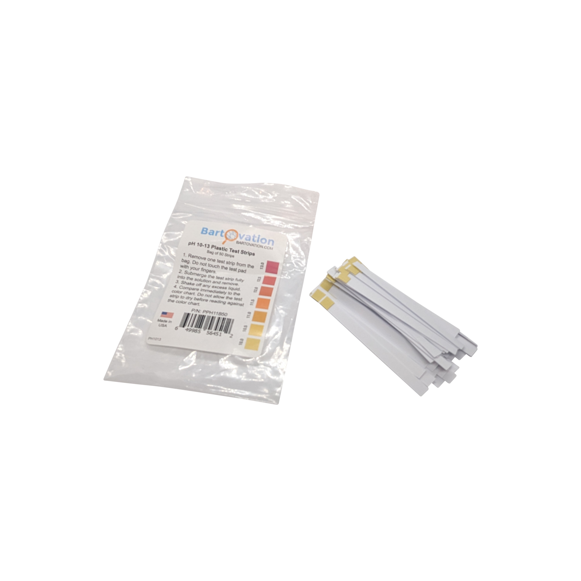 pH 10-13 Test Strips [Bag of 50 Strips] | Bartovation